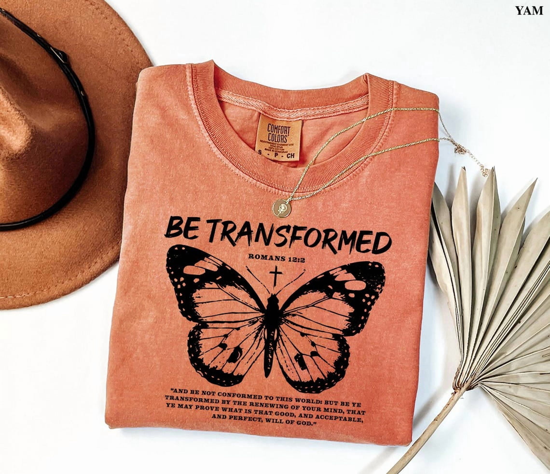 Be Transformed Butterfly Unisex Garment-Dyed T-Shirt, Christian Bible ...