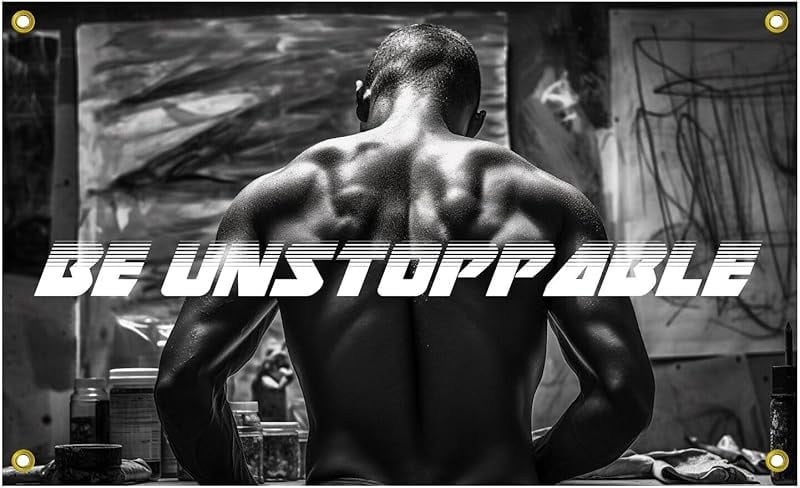 Be Unstoppable Flag 3x5 Ft Gym Banner Funny Sport Flags with 4 Metal ...