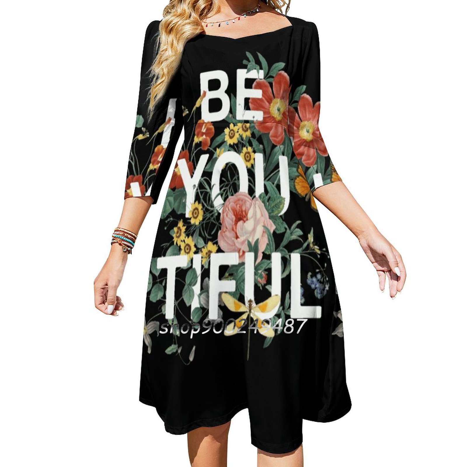 Be You Tiful Square Neck Dress Sweet Summer Dress Women Elegant Halter ...