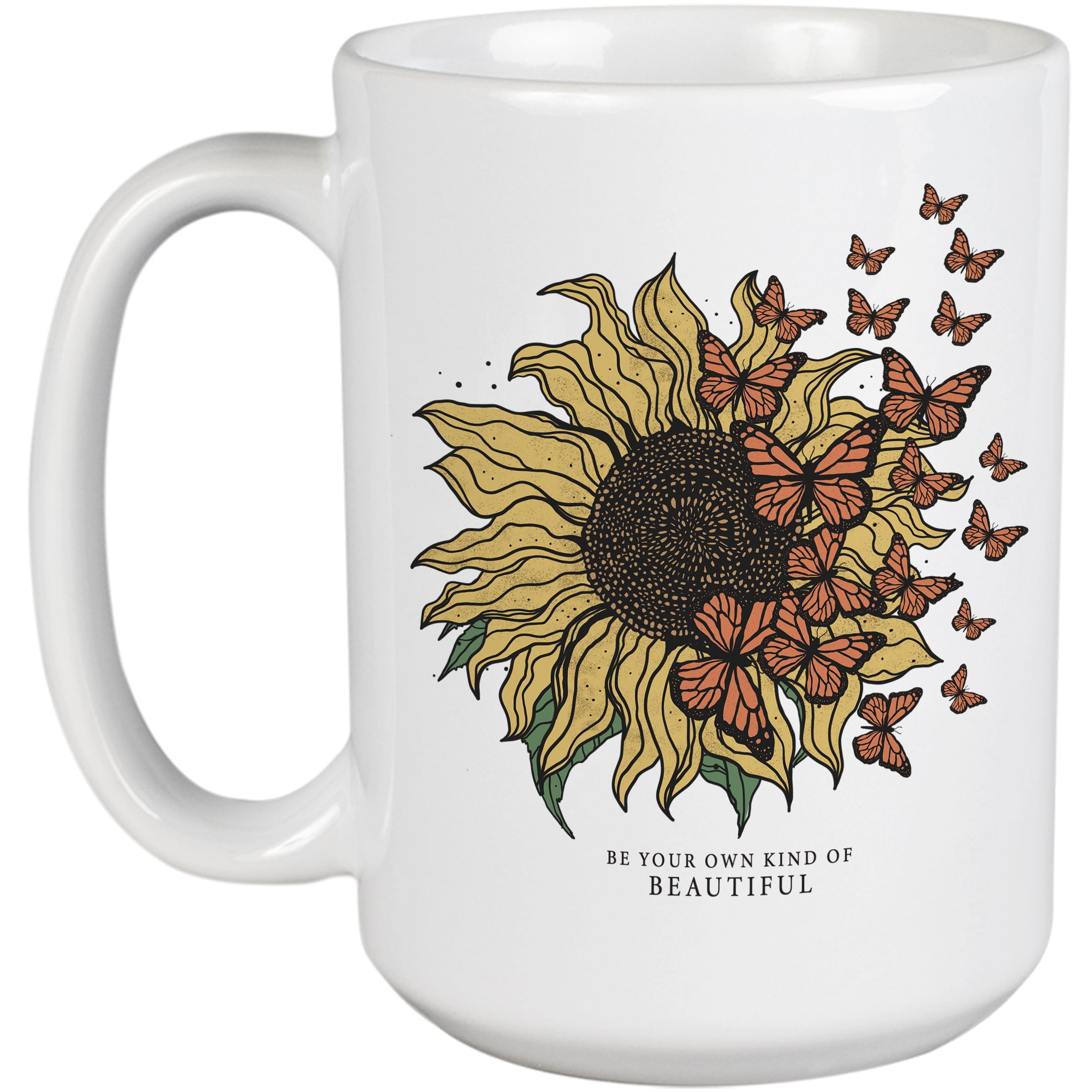 Be Your Own Kind of Beautiful with Vintage Sunflower & Butterflies Art ...