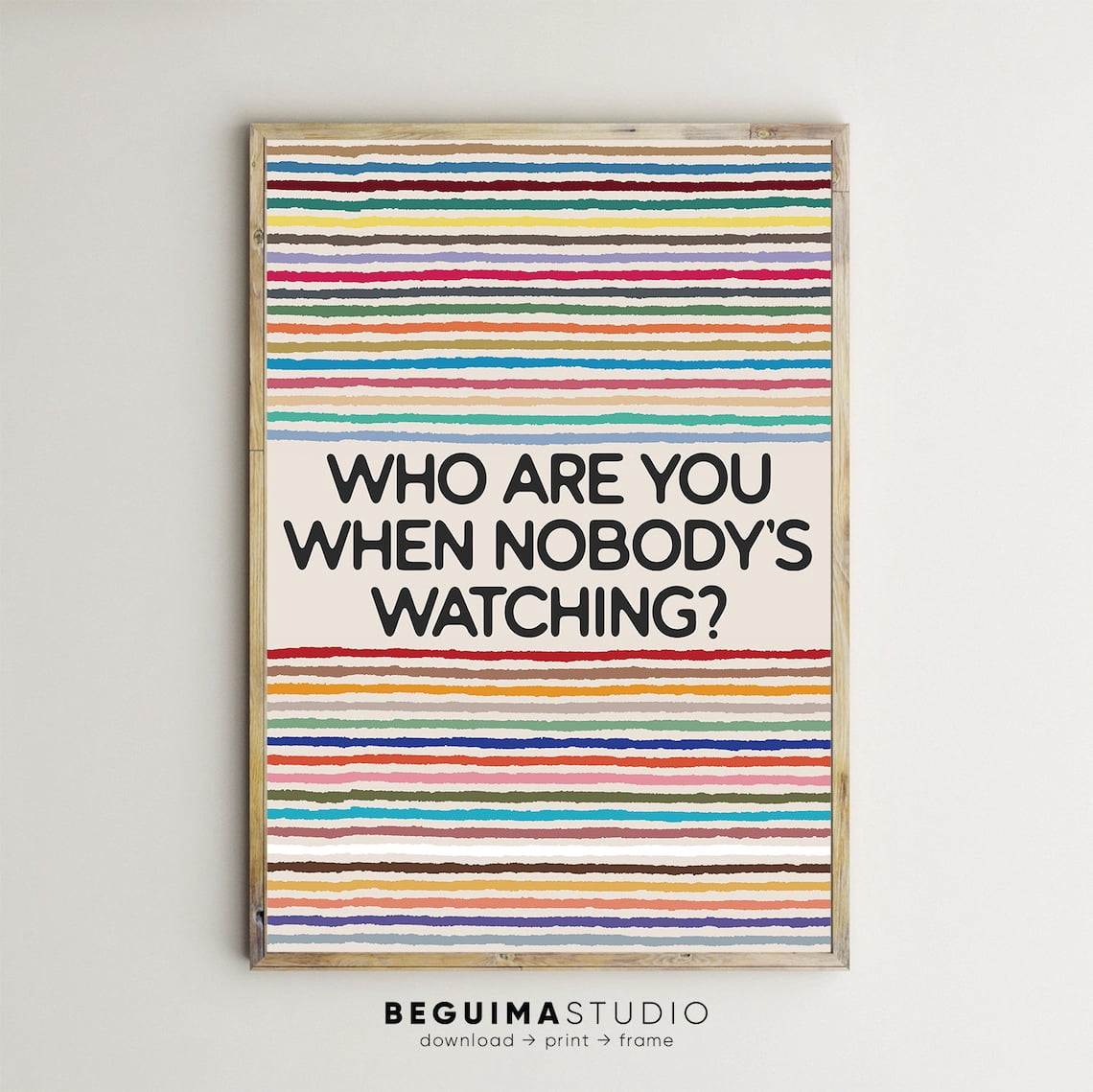 Be Yourself Positive Multicolor Typography Classroom Poster Art ...