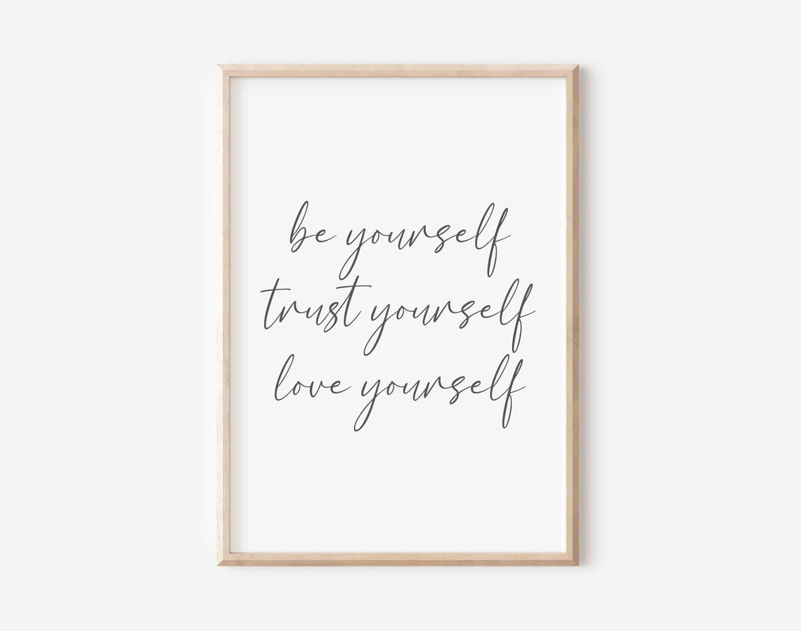 Be Yourself Poster, Positive Vibes Print, Posters, Print, Affirmation ...