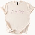 Be Yourself Shirt Cursive Graphic Tee Inspirational Top - Walmart.com