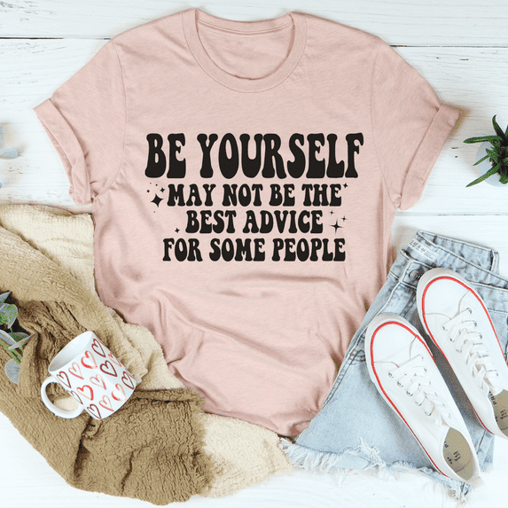 Be Yourself Tee Athletic Heather S Peachy Sunday T-Shirt - Walmart.com