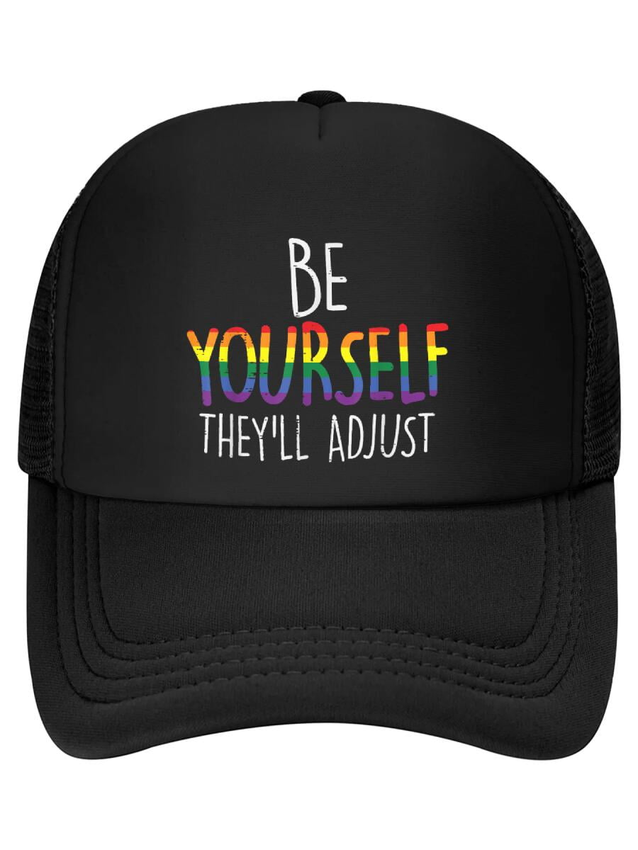 Be Yourself They'll Adjust LGBTQ Rainbow Flag Gay Pride Ally Baseball ...