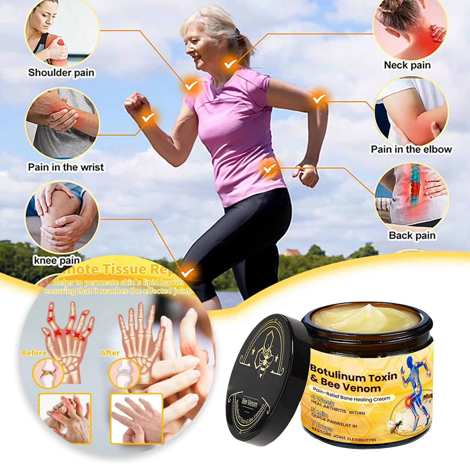 BeÂ®e and Ve®nom Joint Ointment Bone Care Cream Joint and Muscle Relief ...