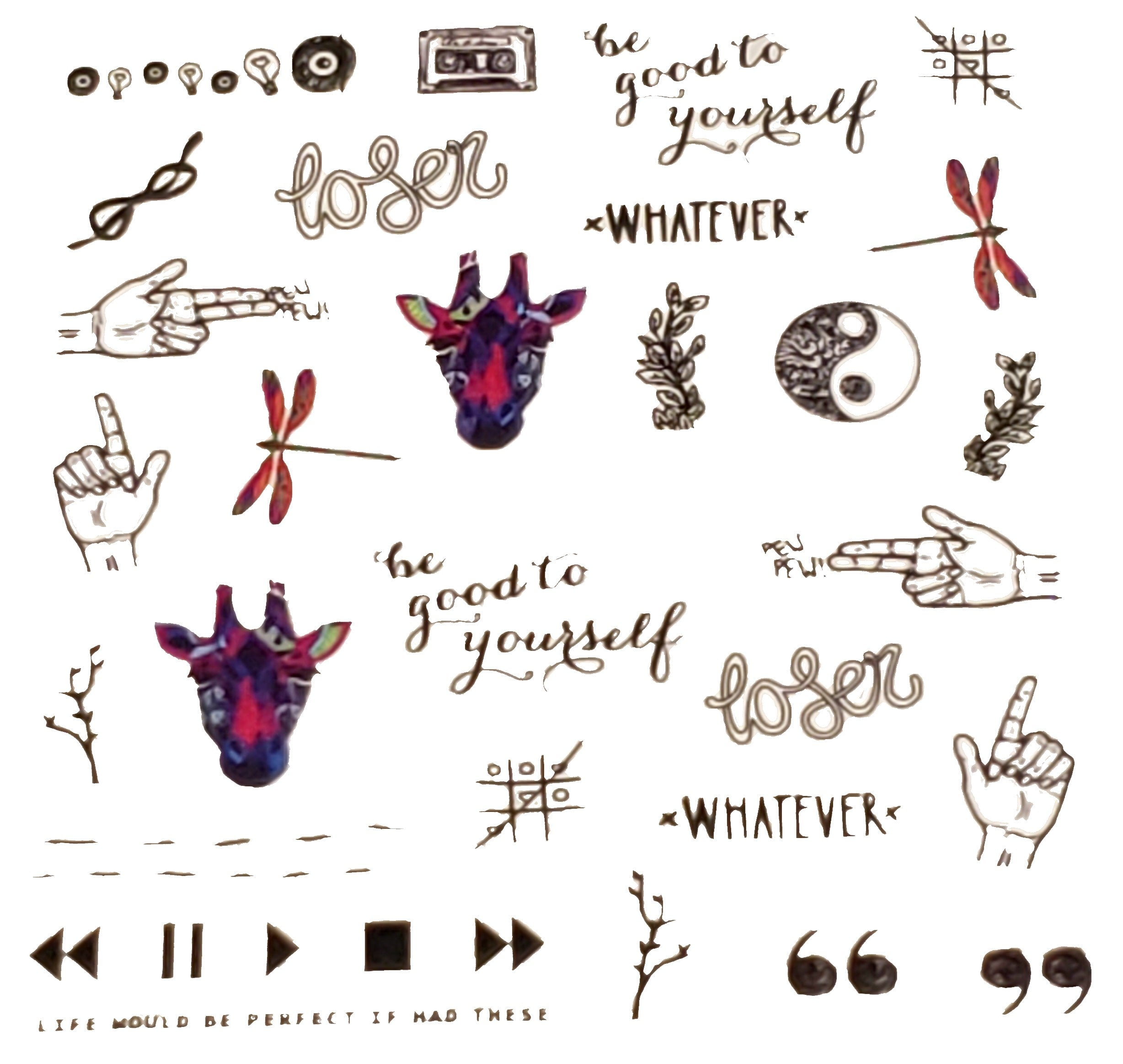 Be good to yourself and other sayings and symbols nail art water decals ...