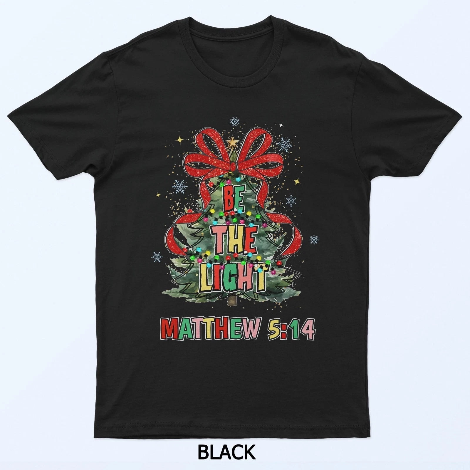 Be the Light Christian Christmas T-Shirt – Inspirational Holiday Faith ...