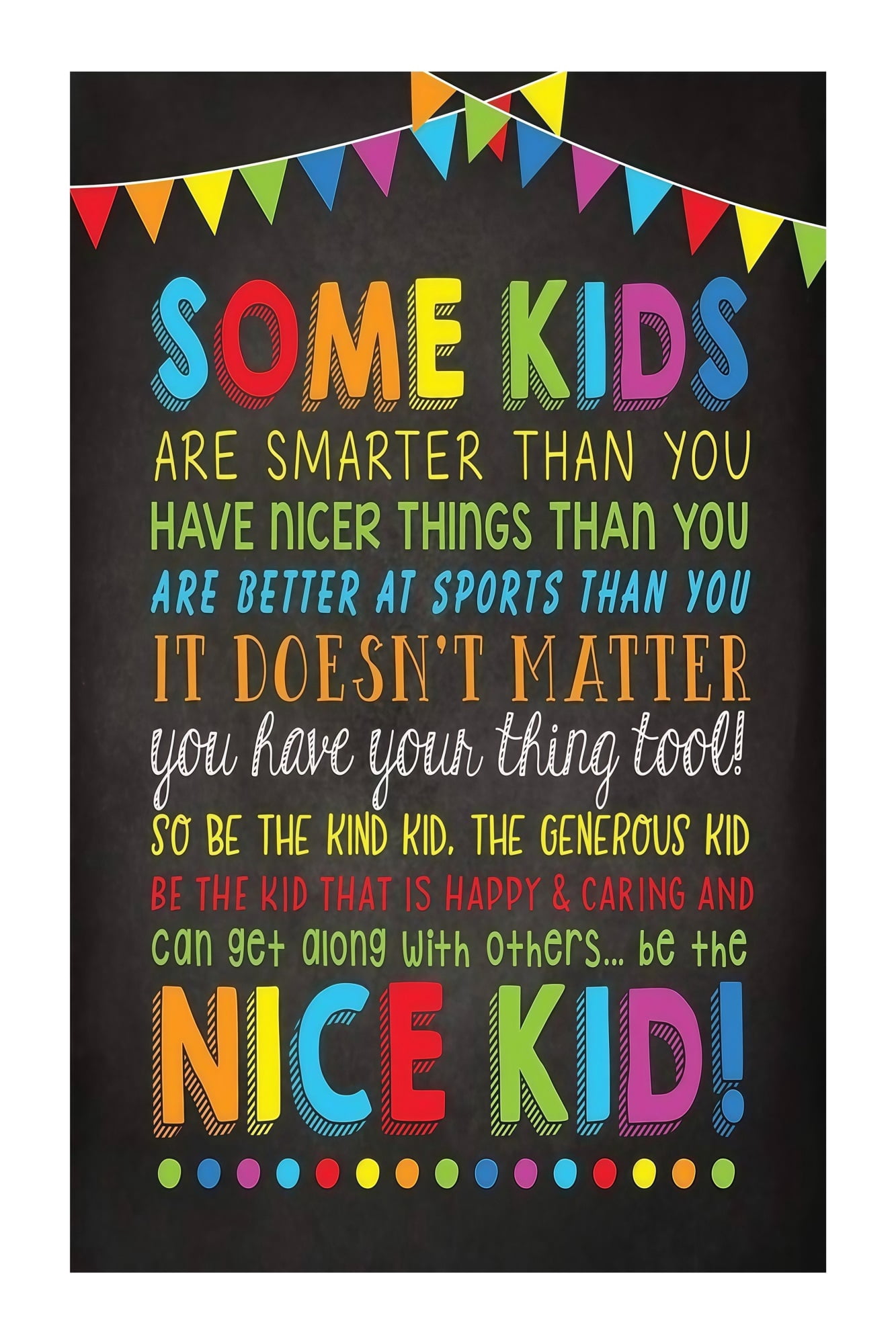 Be the Nice Kid Poster Inspirational Be Kind Motivational Sign for ...