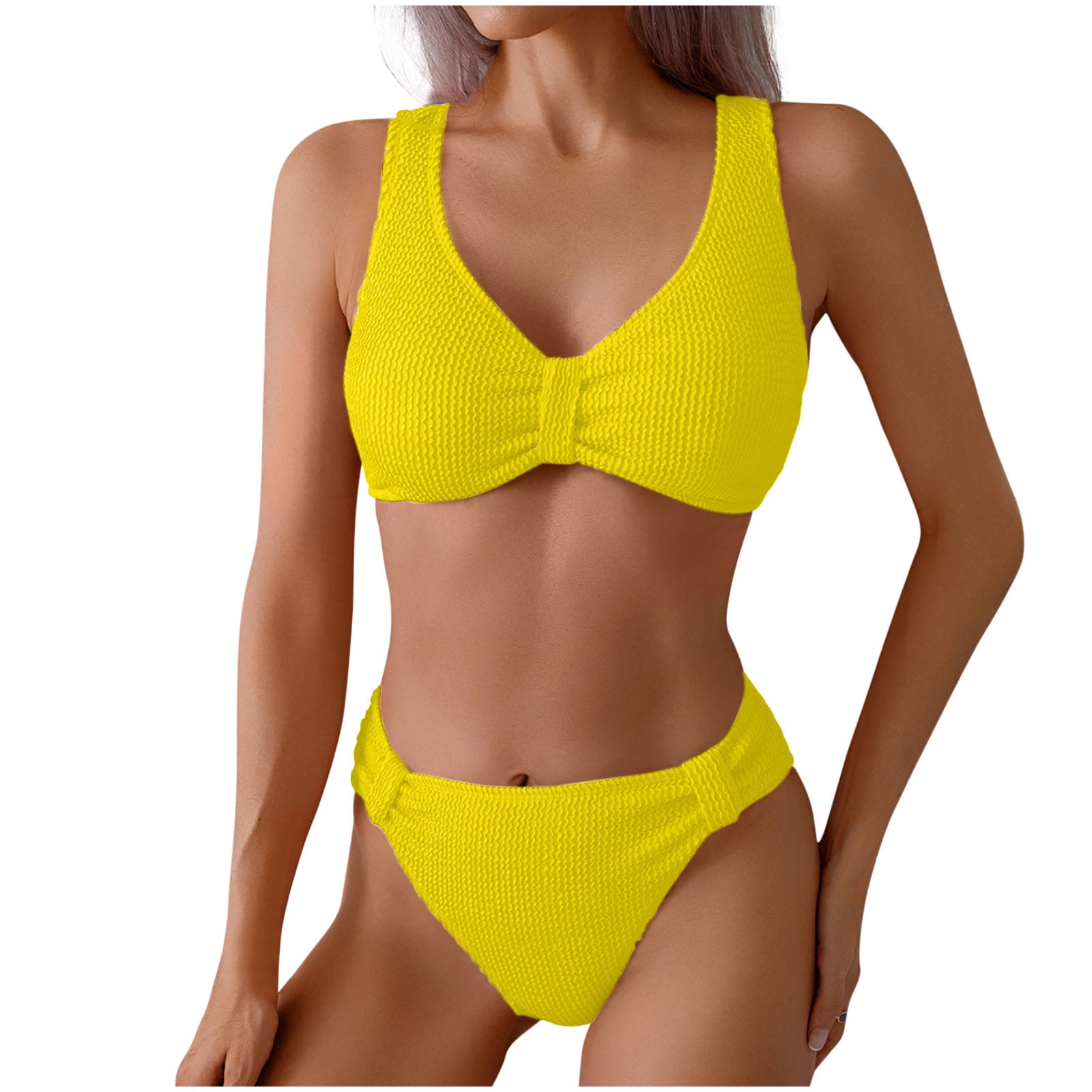 BeAi High Cut Swimsuits for Women 2 Piece Red Polka Dot Bikini Sets for Women Swim Skirts for ...