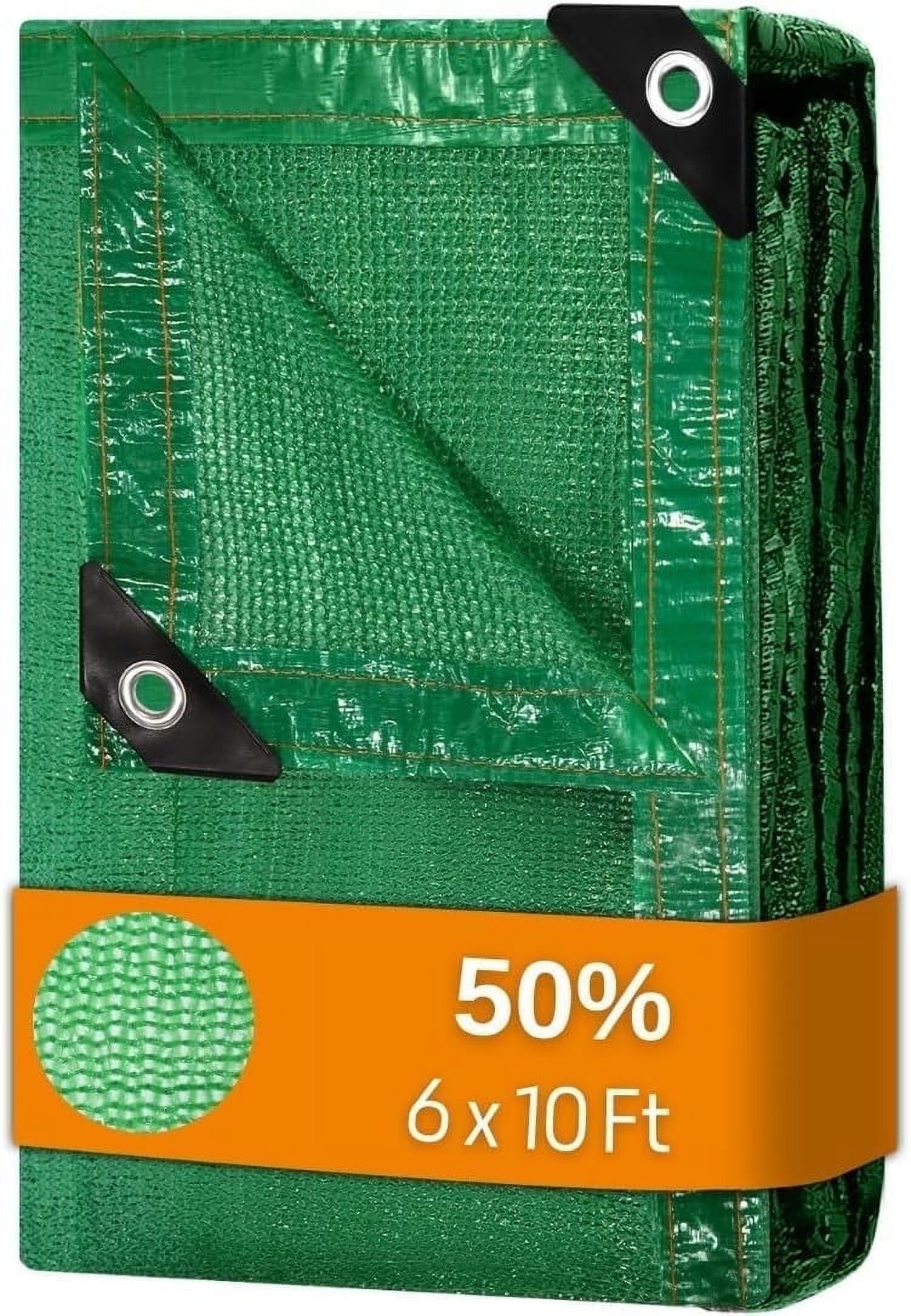 BeGrit 50% 6x10 ft Shade Cloth with Grommets Garden Sun Mesh Sunblock ...