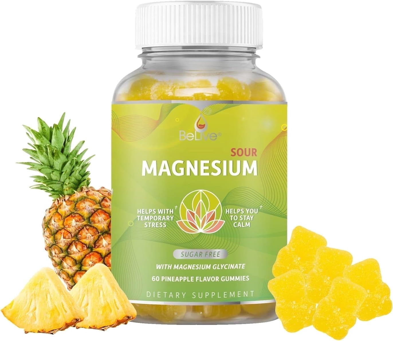 BeLive Magnesium Gummies 200mg - 60 Ct | Magnesium Glycinate ...