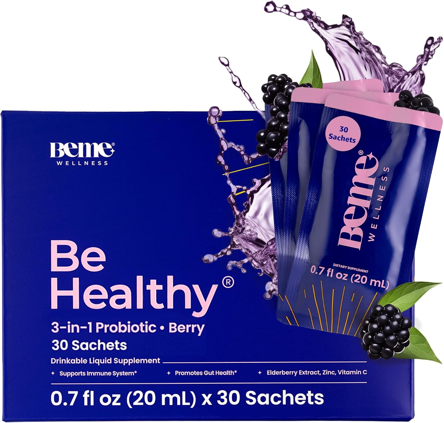 BeMe Be Healthy (Probiotic), Liquid Probiotic Drinkable Supplement for ...