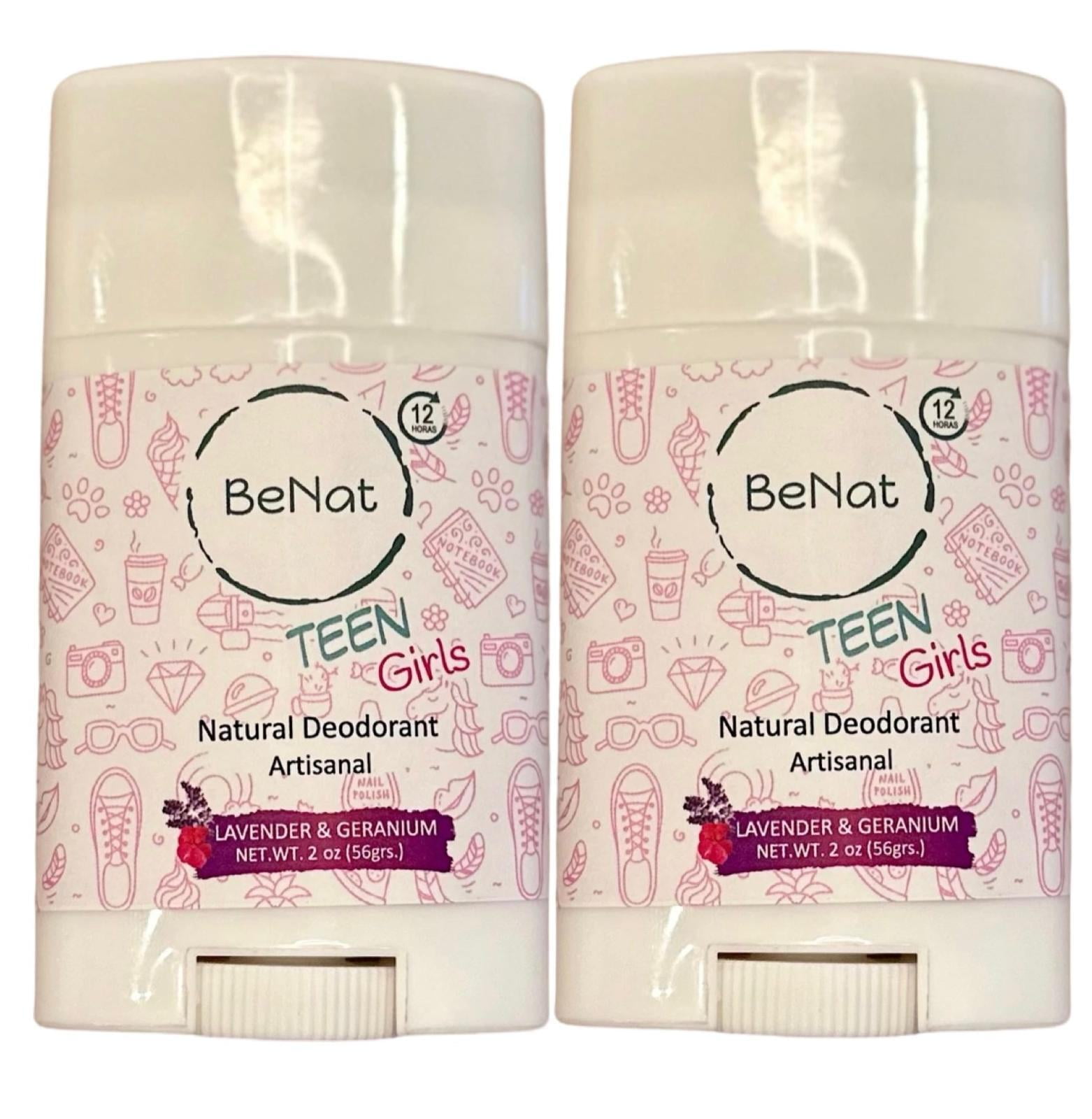BeNat. 2-Pack. All-Natural Deodorant for Teen Girls Natural Ingredients ...