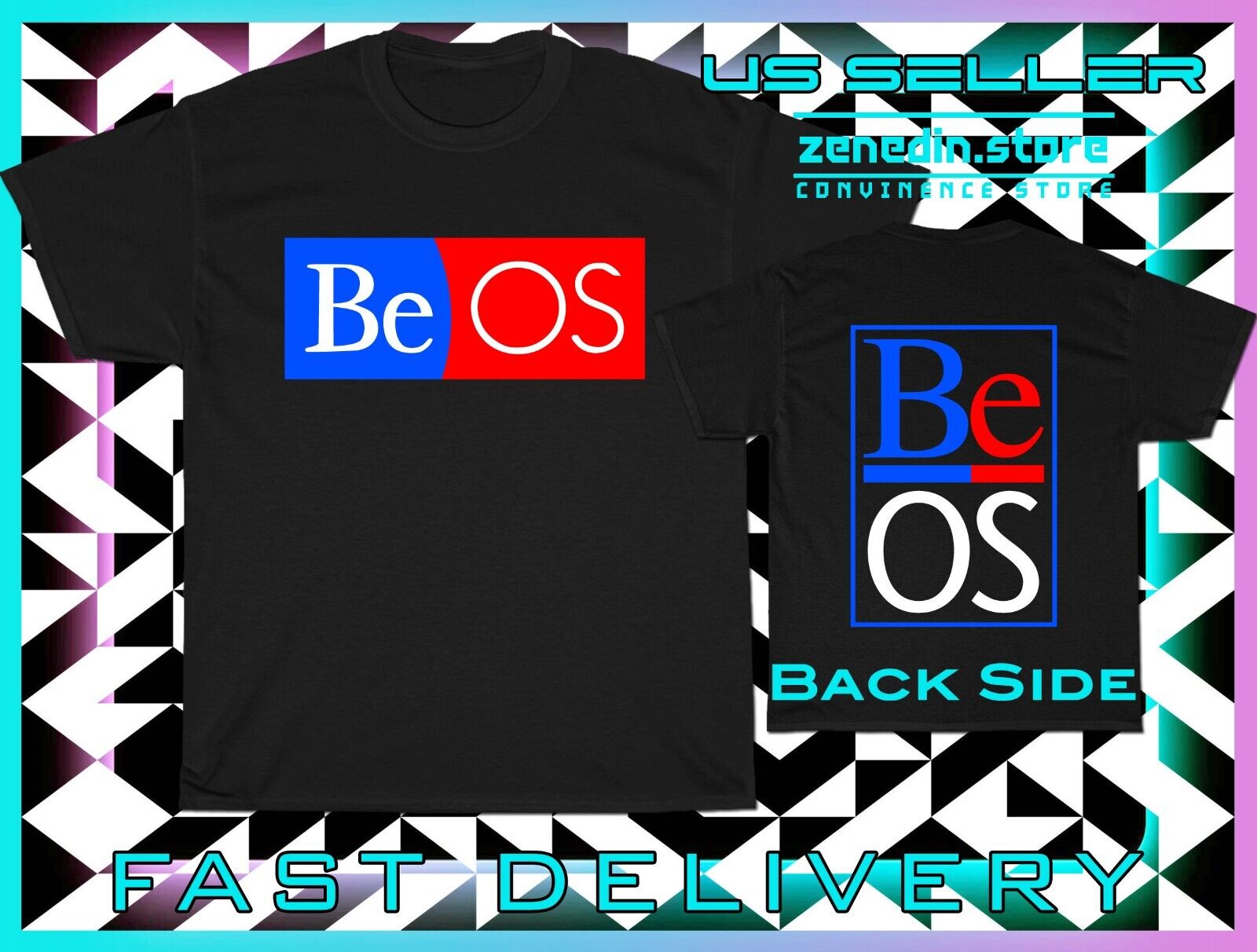BeOS Operating systems Logo Men's T-Shirt American Heavy Cotton T ...