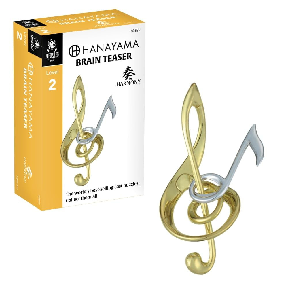 BePuzzled |Harmony Hanayama Metal OIF8 Brainteaser Puzzle Mensa Rated Level 2, for Ages 12 and ...