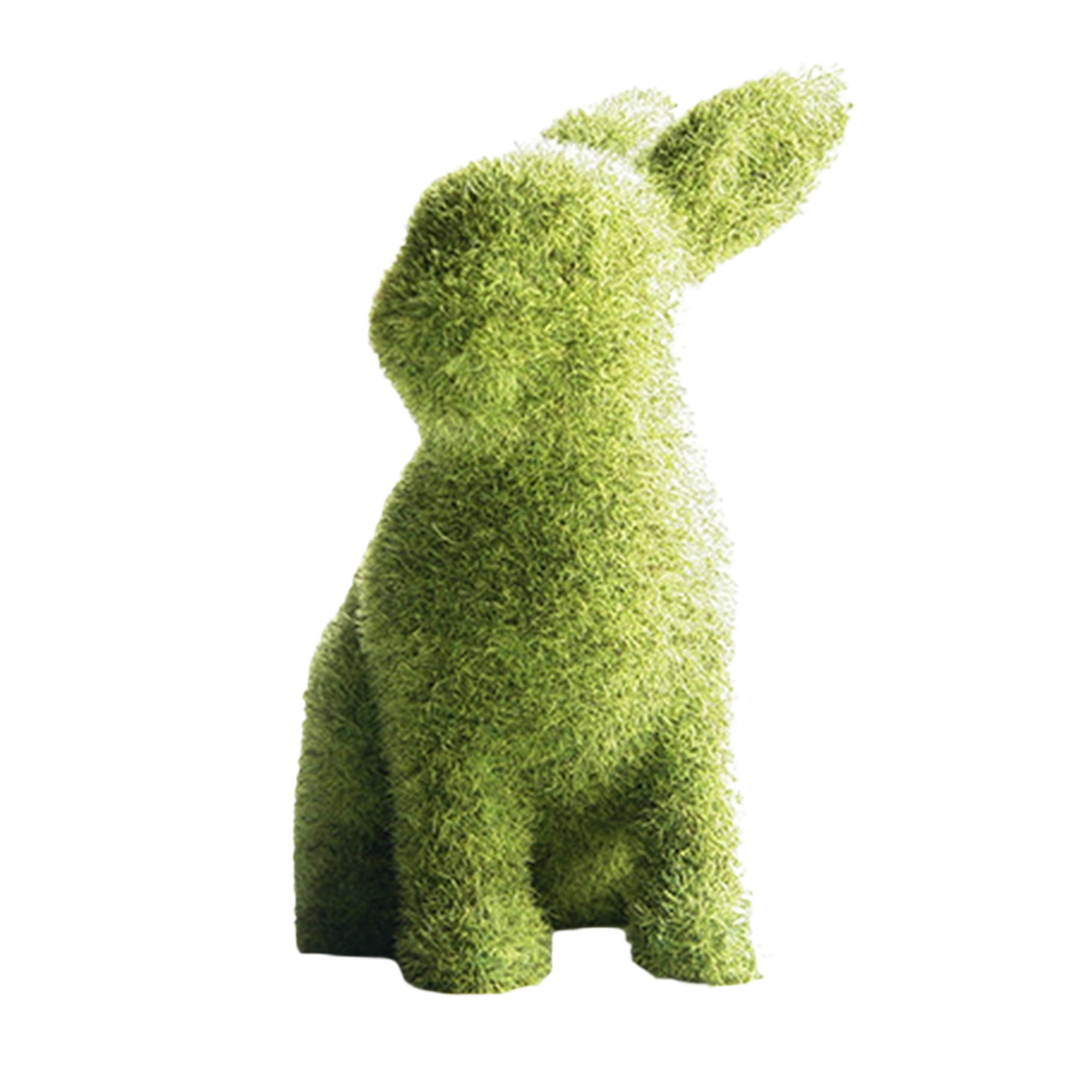 Easter Moss Bunny Flocked Rabbit Figurine, Resin Garden Ornament, Home ...