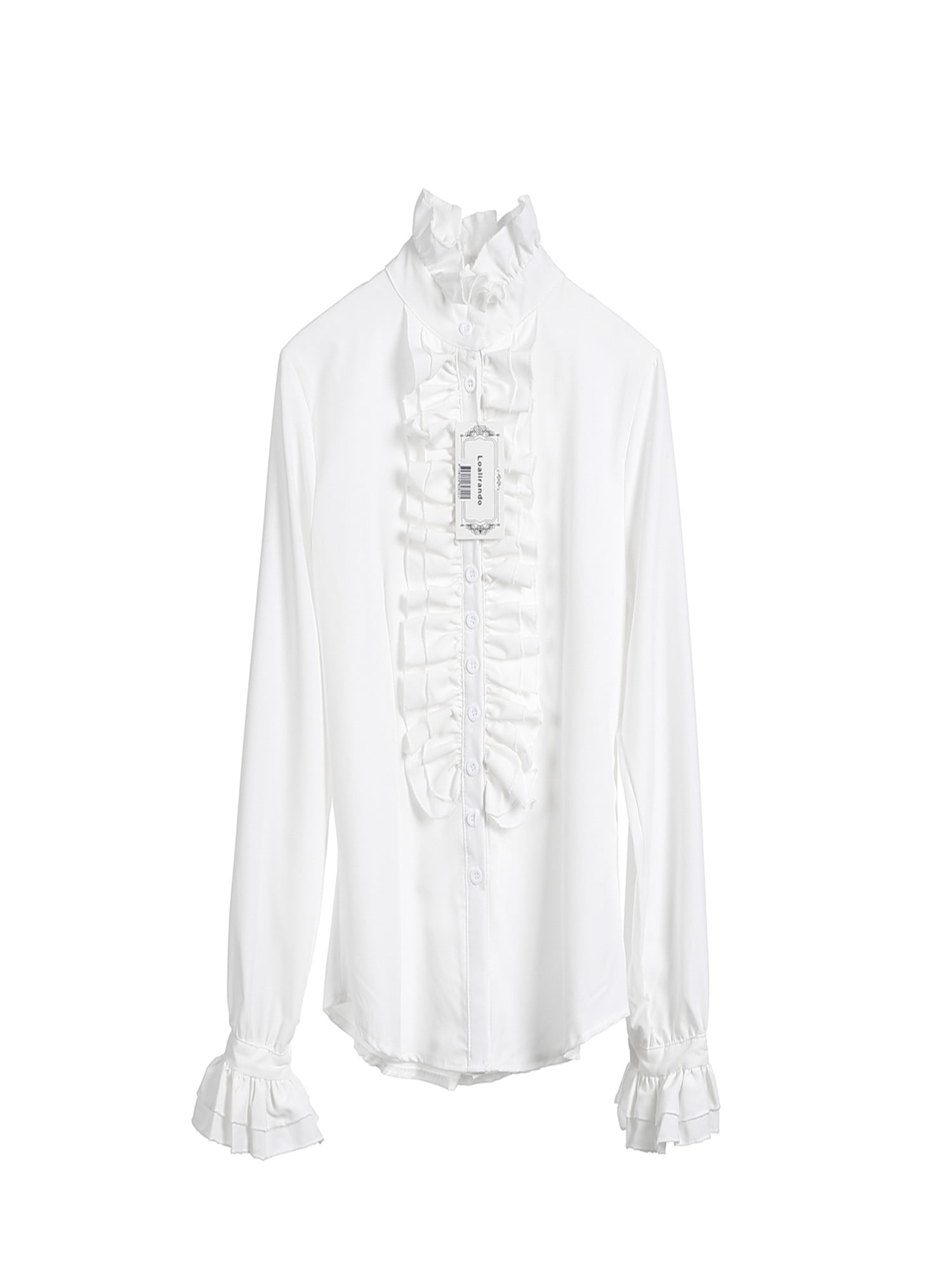 BeQeuewll Victorian Ladies Long Sleeve Turtleneck Ruffled Ruffled ...