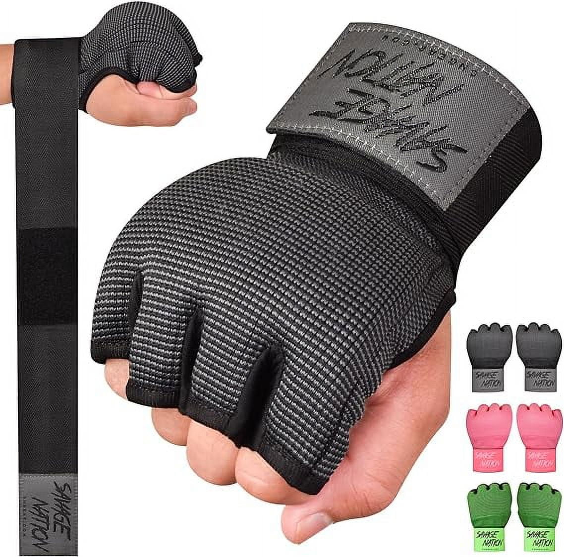 BeSAVAGE Boxing Hand Wraps Gel Padded Inner Gloves with Wrist Wraps for ...