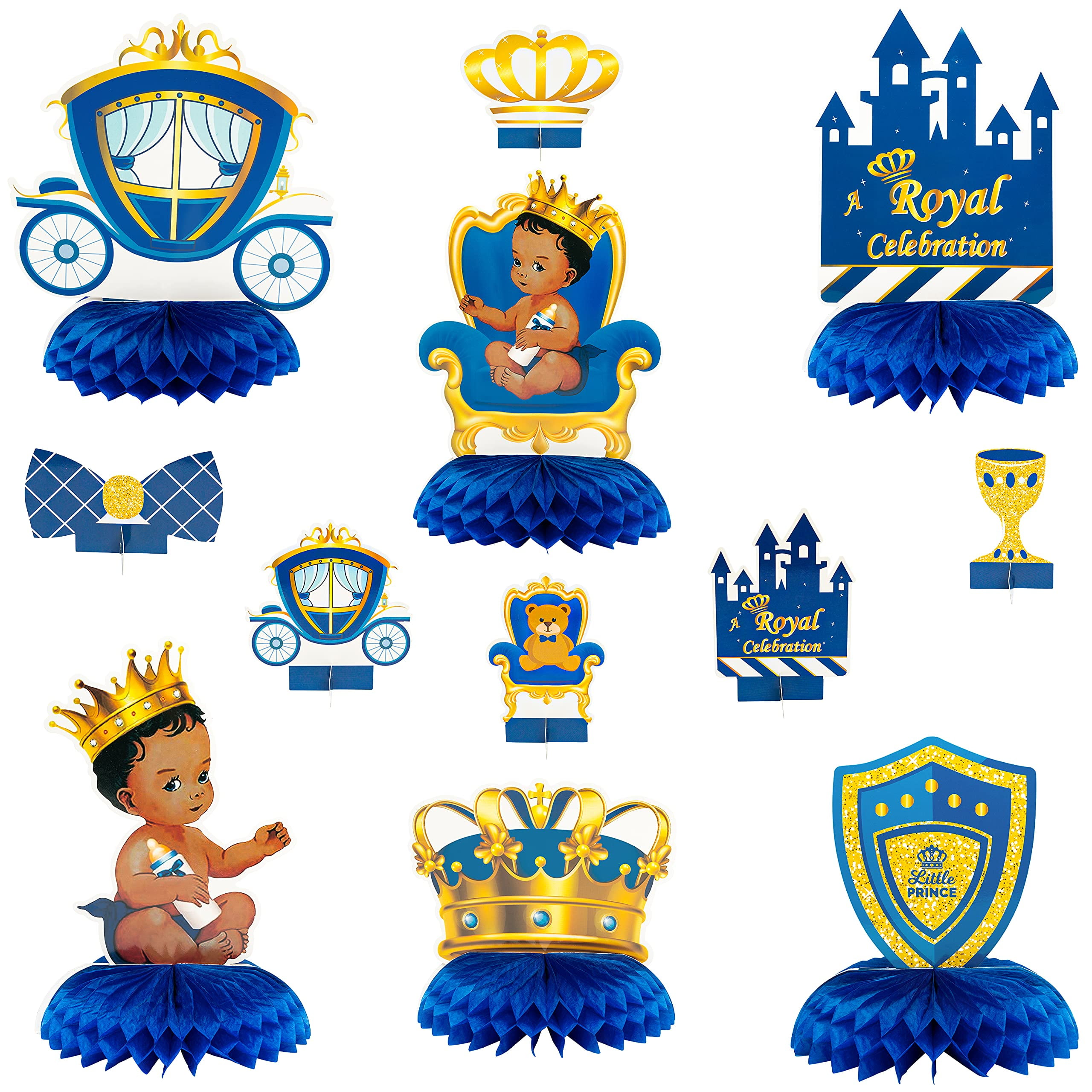 BeYumi 12Pcs Royal Prince Themed Honeycomb Centerpiece Table Toppers ...