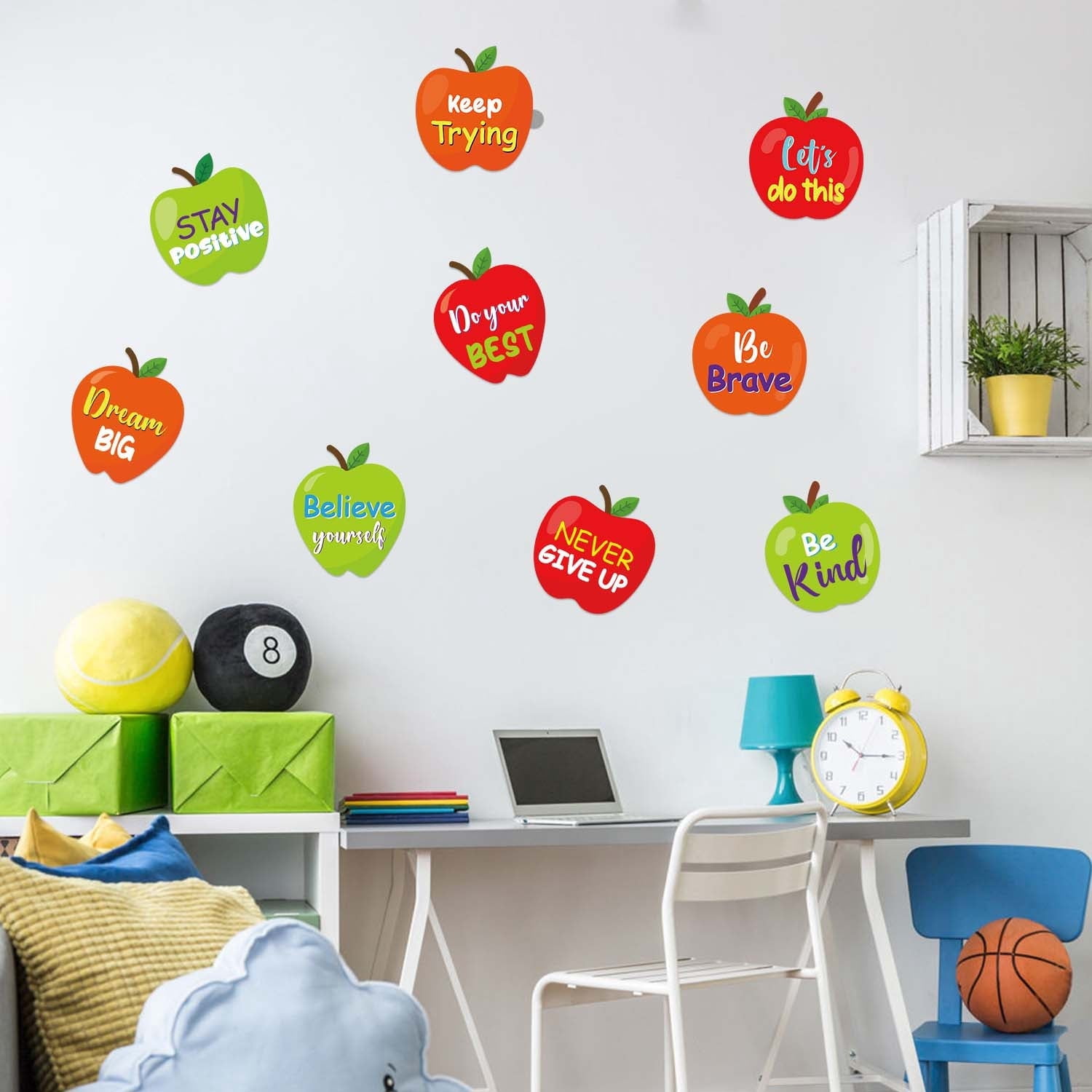 BeYumi 45 Pcs Apples Positive Sayings Accents Cutouts Cardboard ...