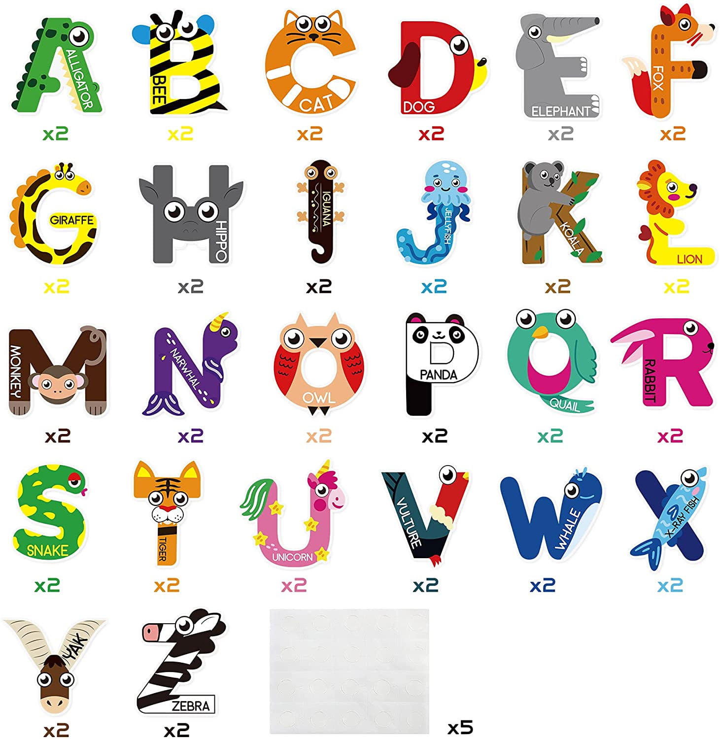 Educational Animal Alphabet Wall Decals - Montessori Nepal | Ubuy