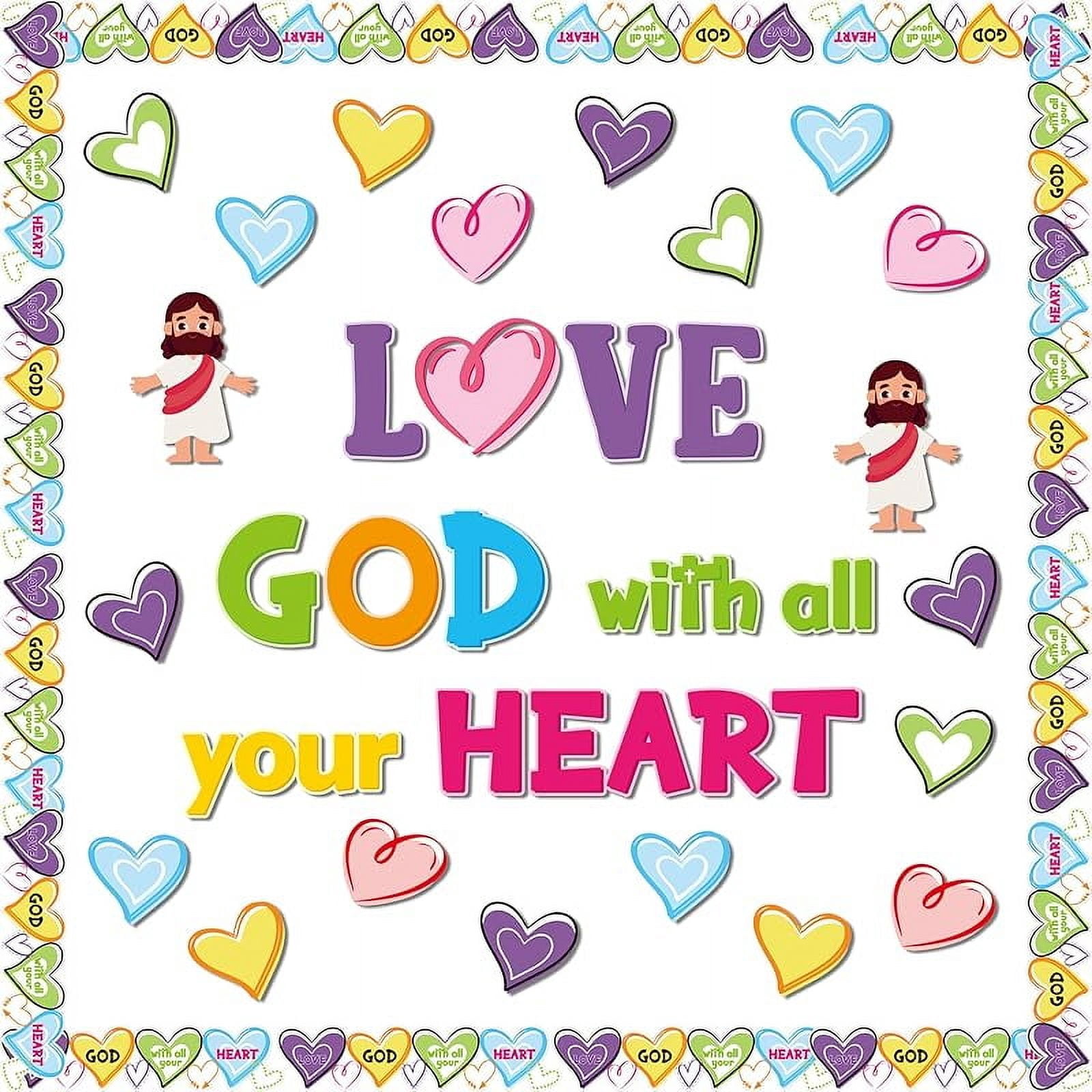 BeYumi 86Pcs Easter Bunny Christian Cross Bulletin Board Set No Bunny ...