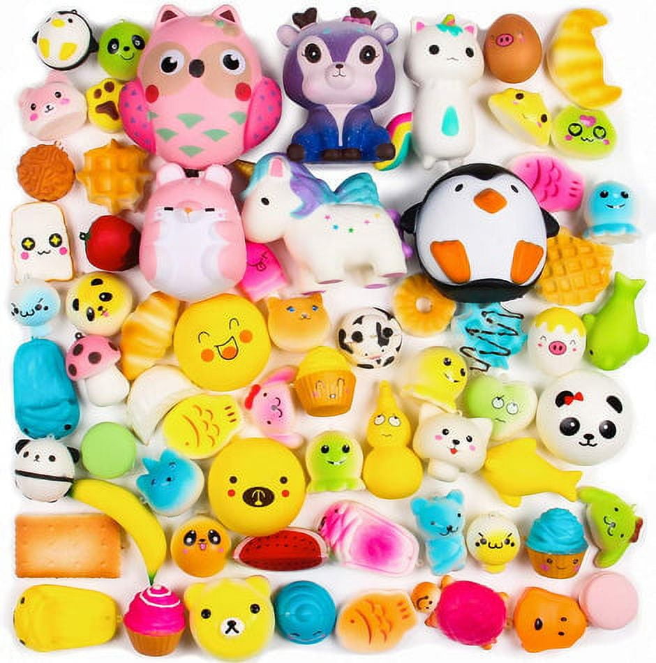 BeYumi Random 16 PCS Squishy Toys(Including 15 PCS Mini + 1 PC Free Big ...