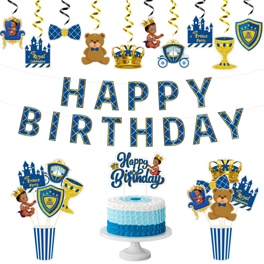 BeYumi Royal Prince Theme Party Decoration for Baby Boy 42Pcs - Walmart.com