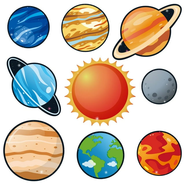 BeYumi Solar System Cutouts 9 Planets Galaxy Wall Decal 45Pcs - Walmart.com