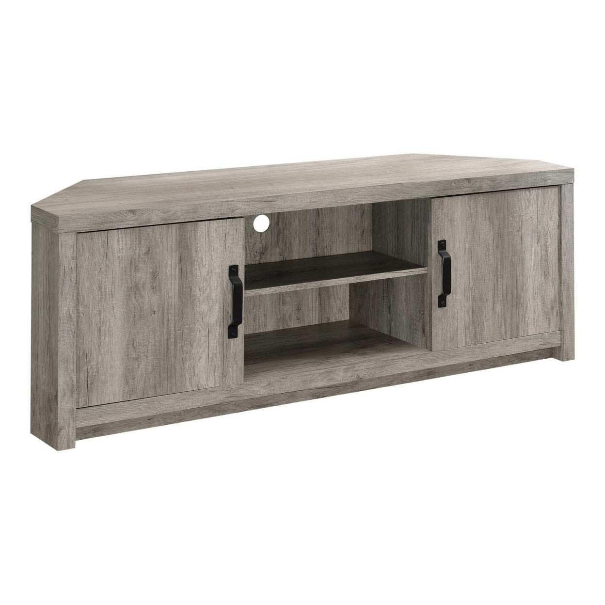 Bea 59 Inch TV Media Console Cabinet, Smooth Gray Driftwood, Plinth ...