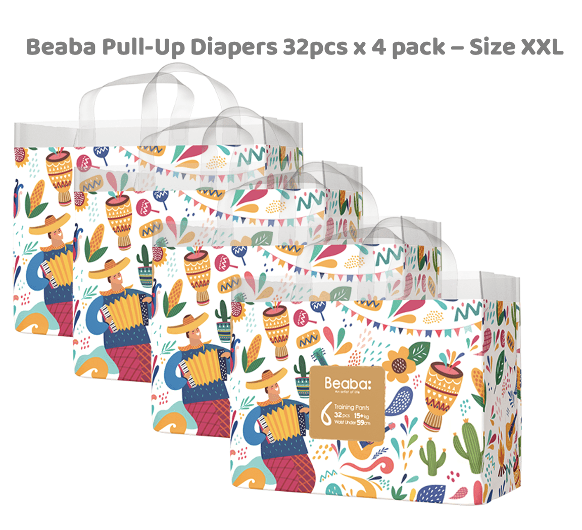 Beaba Baby Pull-up Diapers Size 6 (33lbs + ), 32 Ct, Jungle Fantasy ...