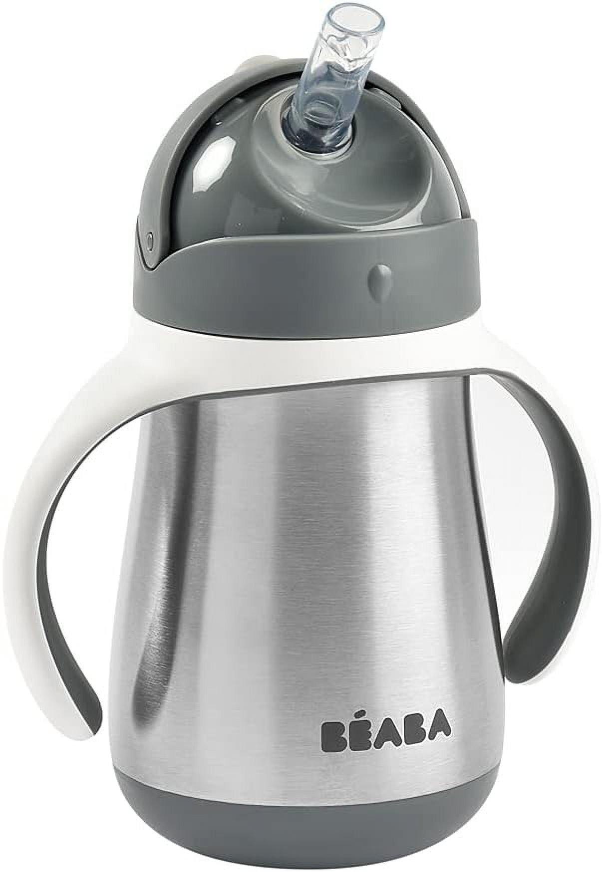 Beaba Stainless Steel Straw Sippy Cup with Handles, Toddler /Baby ...