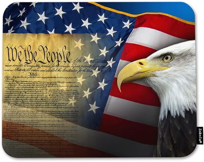 Beabes American Flag Eagle Mouse Pad Non-Slip Natural Rubber Base, 9 ...