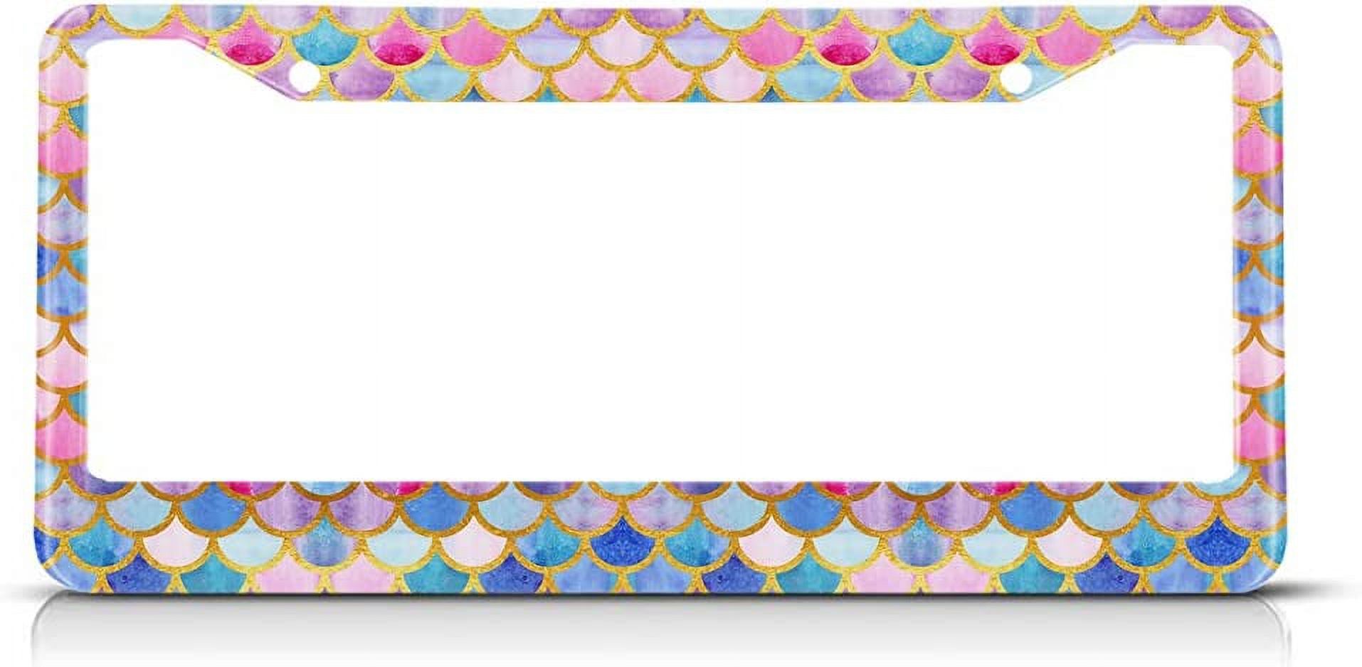 Mermaid Scales License Plate Frame Watercolor Animal Car Frames ...