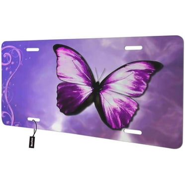 Easygdp Skull starry sky flower leaf License Plate Car Front License ...