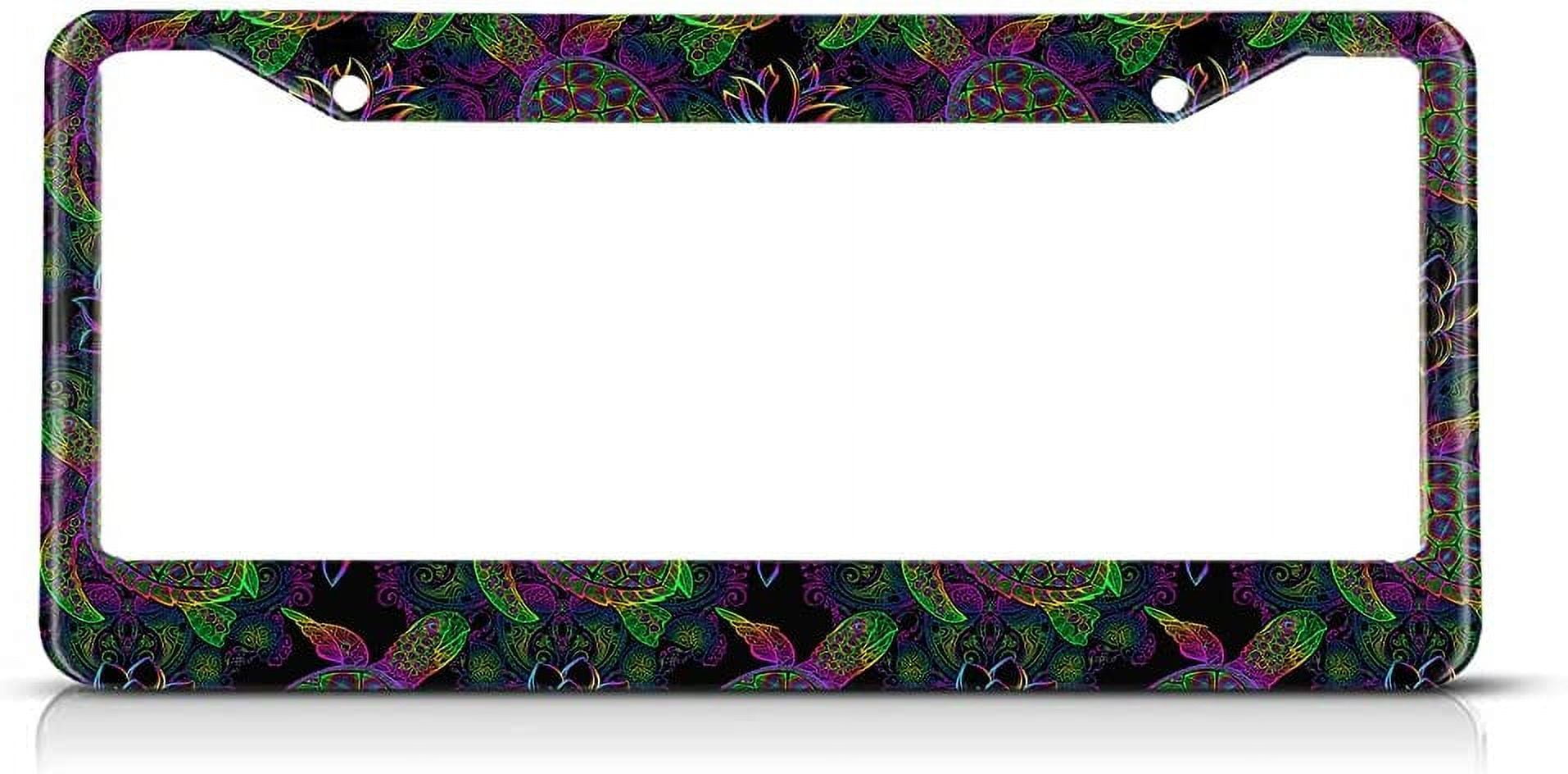 Beabes Sea Turtle License Plate Frame Auto Tag Frames Mandala License ...