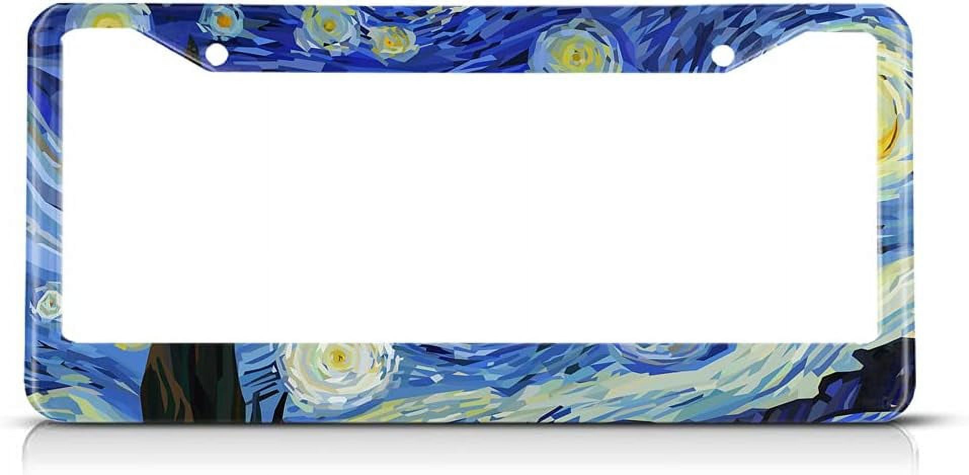 Beabes Starry Night Artwork License Plate Frame Bright Colorful ...