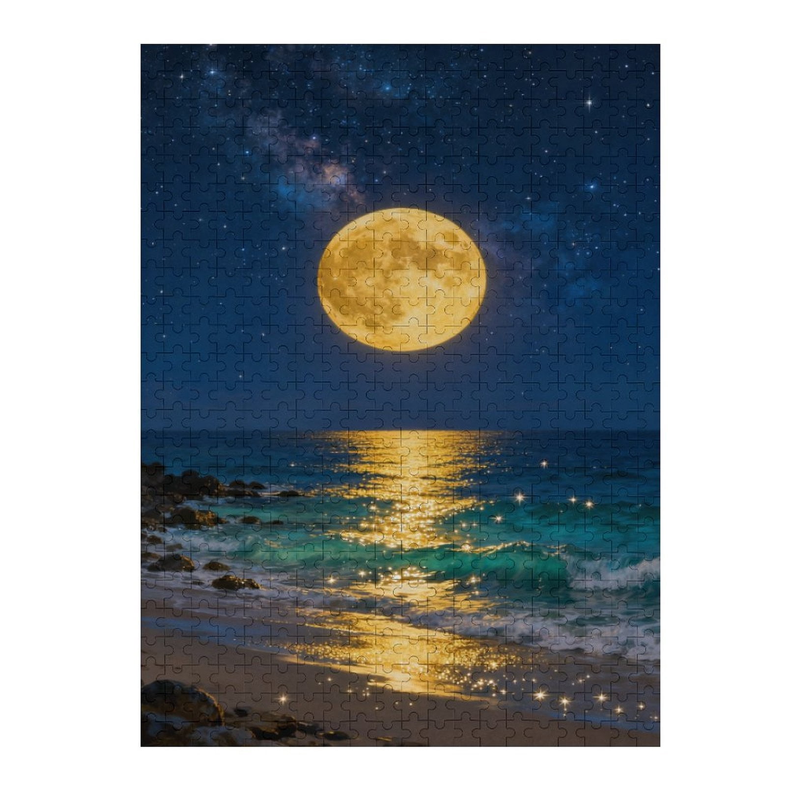 Beach 500 Piece Jigsaw Puzzle for Adults, Ocean Moon Nature Art Puzzle ...