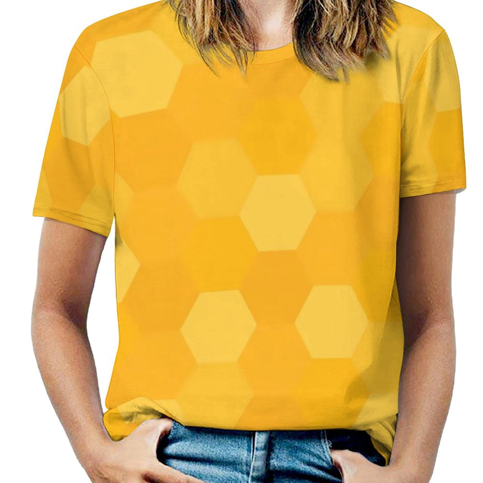 Beach Abstract Hives T-Shirts Vintage Print Simple T-Shirt Women Short ...