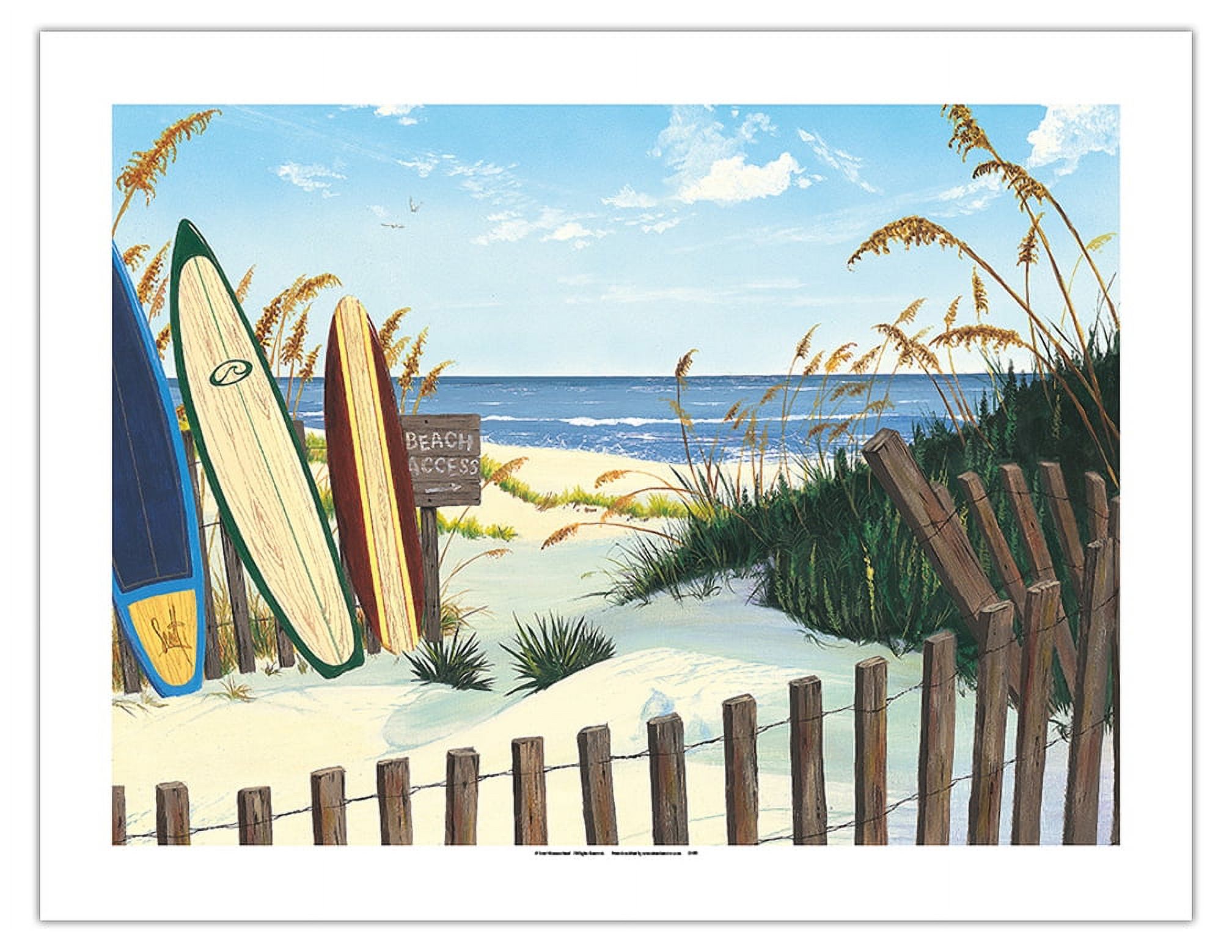 Beach Access - Surfboard Art - From an Original Color Painting by Scott ...