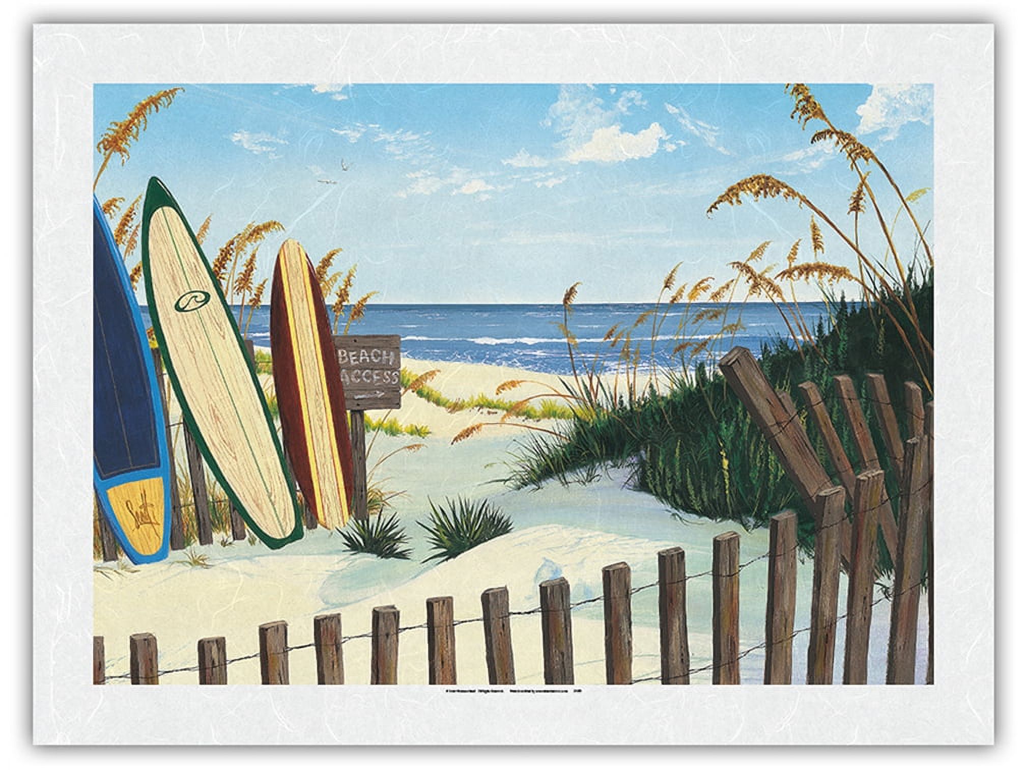Beach Access - Surfboard Art - From an Original Color Painting by Scott ...