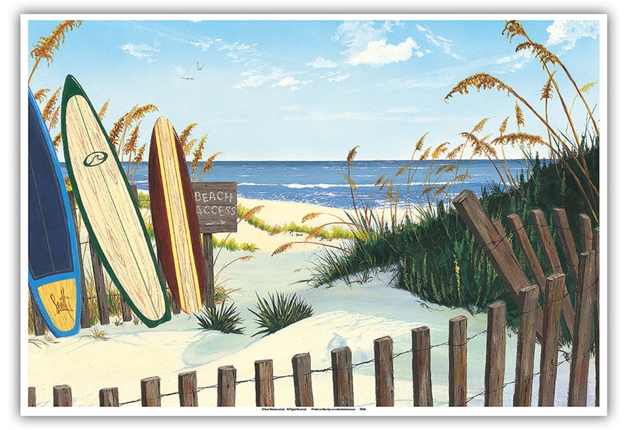 Beach Access - Surfboard Art - From an Original Color Painting by Scott ...
