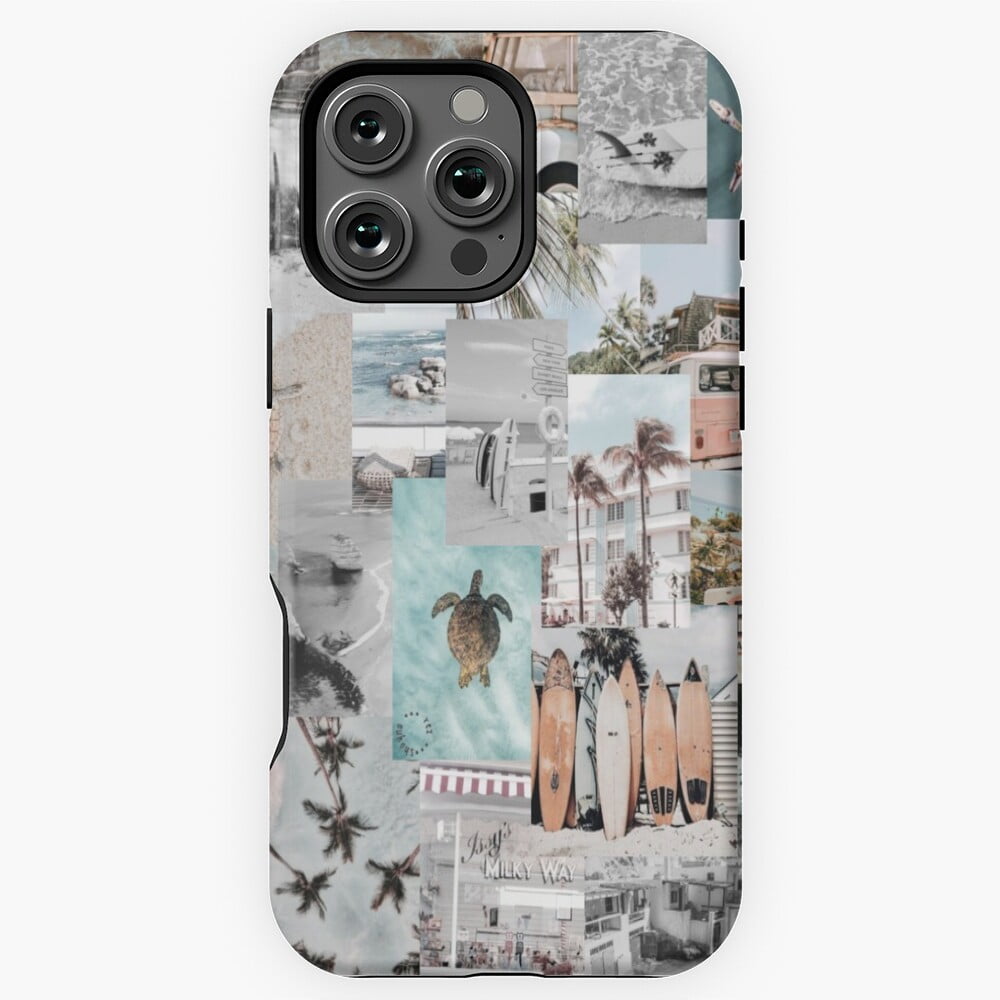 Beach Aesthetic Collage Trendy Artwork iPhone Case 17 16 15 14 13 12 11 ...