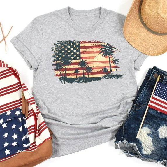 Beach American Flag Shirt, Summer Beache Vibes Shirt, Beach Vacation ...