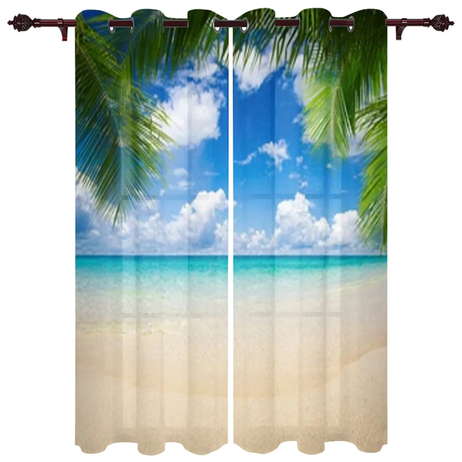 Beach And Tropical Sea Window Curtains For Living Room Luxury Bedroom ...