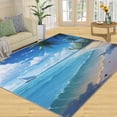 Beach Area Rug with Summer Sea Design, Washable & Non Slip Ocean Rugs ...