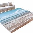 Beach Area Rugs 5x8ft Ocean Scenery Floor Rug Non Slip Low Pile Ultra ...