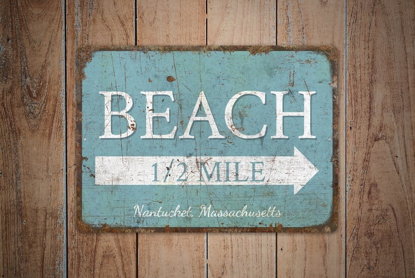 Beach Arrow Sign Beach Direction Sign Beach Sign Beach House Decor ...