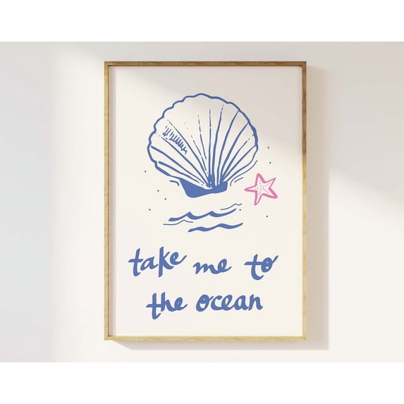Beach Art Print Art Cute Summer Art Print Girly Wall Art Trendy Beach ...